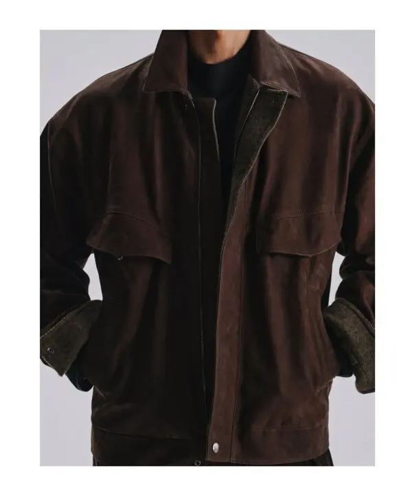 THE ROW Vana Sueded Nubuck Leather And Cashmere Jacket