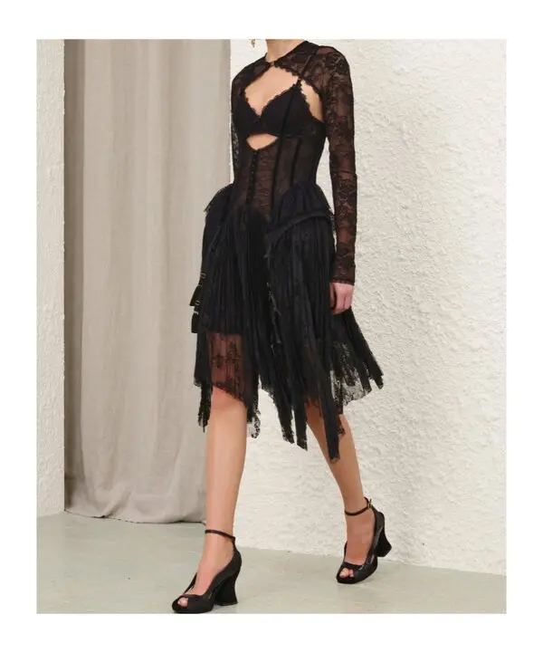 Zimmermann Valiant Lingerie Mini Dress - Black