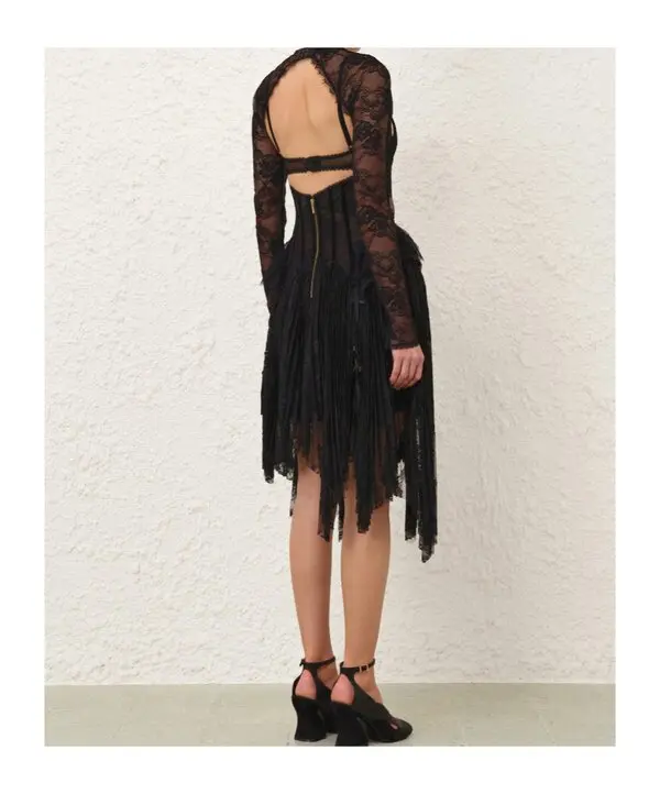 Zimmermann Valiant Lingerie Mini Dress - Black