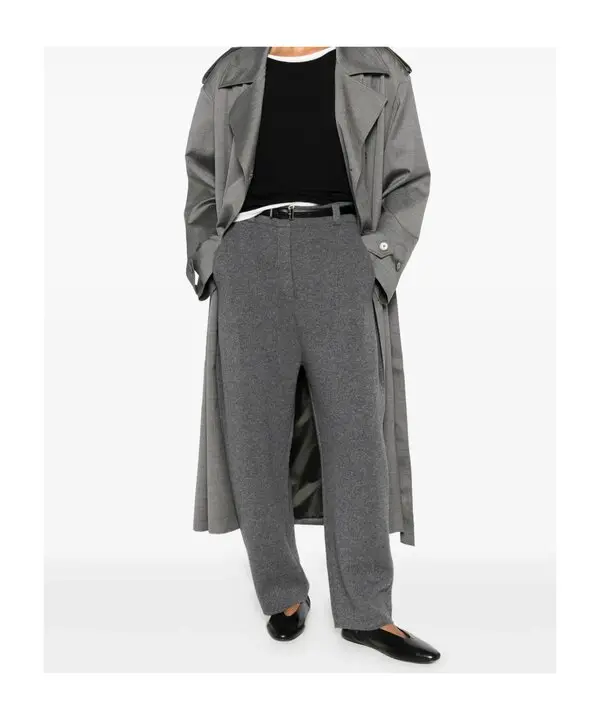 LISA YANG Wrenda Seam-detail Straight-leg Trousers - Graphite Gray