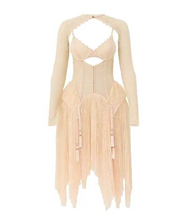 Zimmermann Valiant Lingerie Mini Dress - Cream