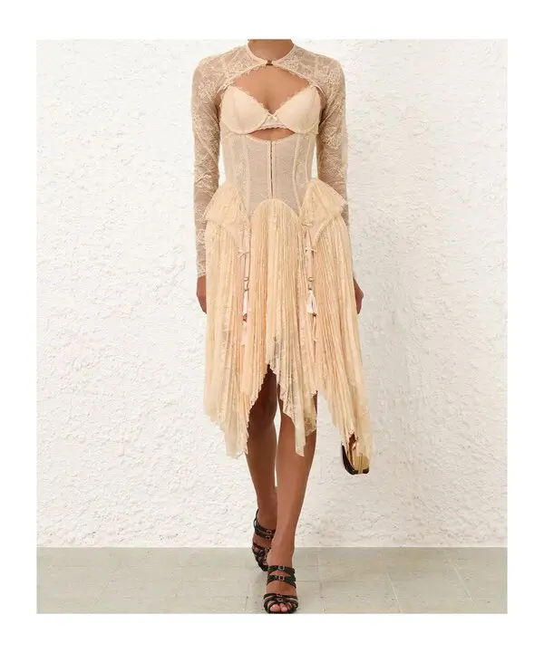Zimmermann Valiant Lingerie Mini Dress - Cream