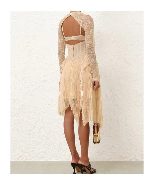Zimmermann Valiant Lingerie Mini Dress - Cream