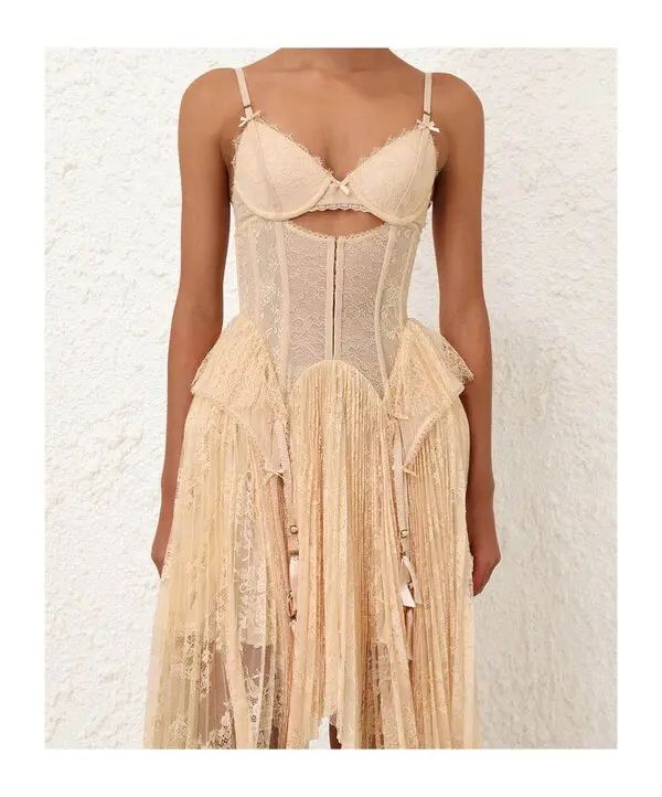Zimmermann Valiant Lingerie Mini Dress - Cream
