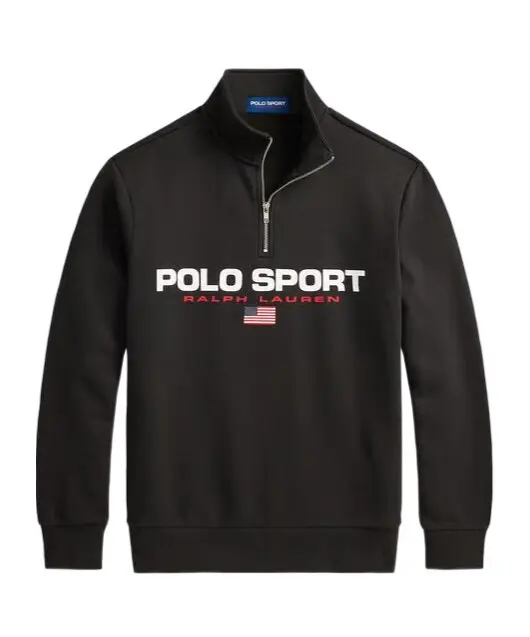 Polo Ralph Lauren Logo-print Half-zip Sweatshirt - Black