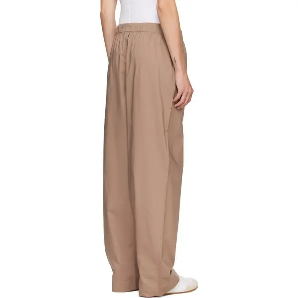 SKIMS Elastic Cotton Poplin Casual Pants - Brown