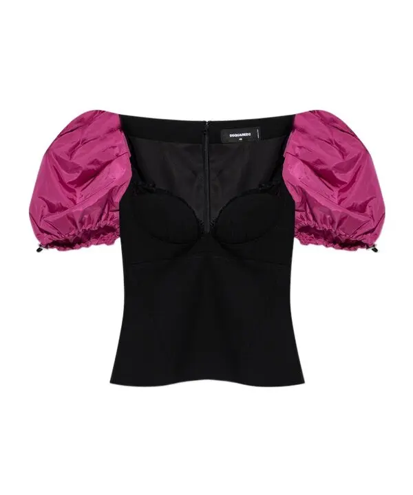 Dsquared2 Snow-tech Puff-sleeve Top