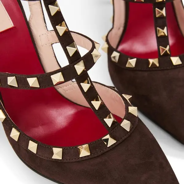 Valentino Garavani Rivet High Heel Pumps - Red