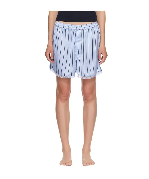 SKIMS Woven Shiny Lace Boxer Shorts