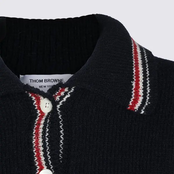 Thom Browne Hector Pointelle-knit Cardigan - Navy Blue