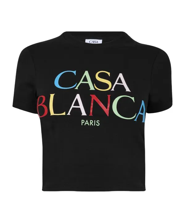 Casablanca Cropped Crew Neck T-shirt