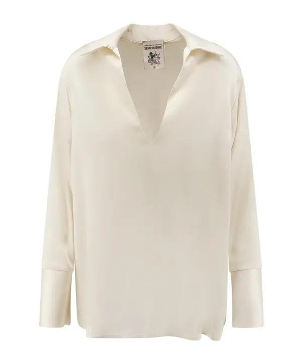 SEMICOUTURE V-neck Collared Shirt