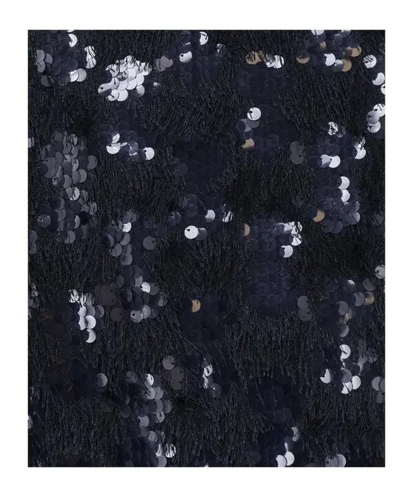 SEMICOUTURE Sequinned Fringe Sleeveless Top - Black