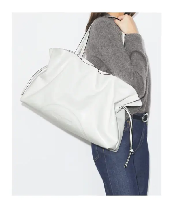 Tory Burch Ella Natuura Drawstring Tote - White