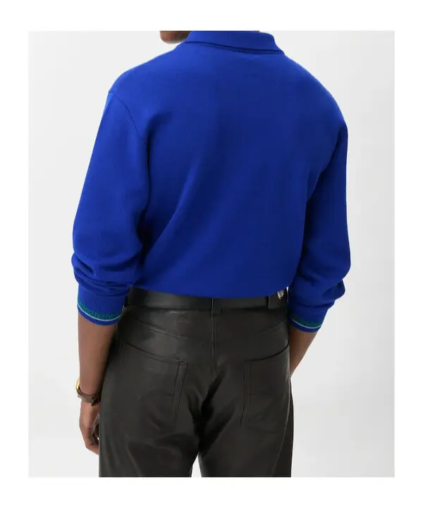 Versace Jacquard Wool-knit Polo Sweater