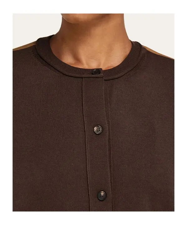 FERRAGAMO Cardigan With Silk Panel Detail