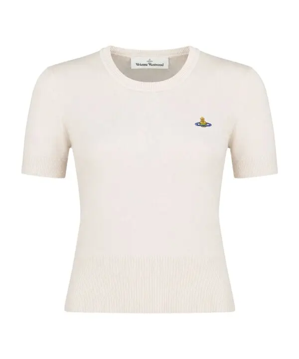 VIVIENNE WESTWOOD Bea Logo Knitted Top - Limestone