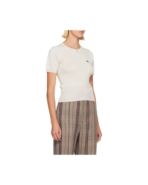 VIVIENNE WESTWOOD Bea Logo Knitted Top - Limestone