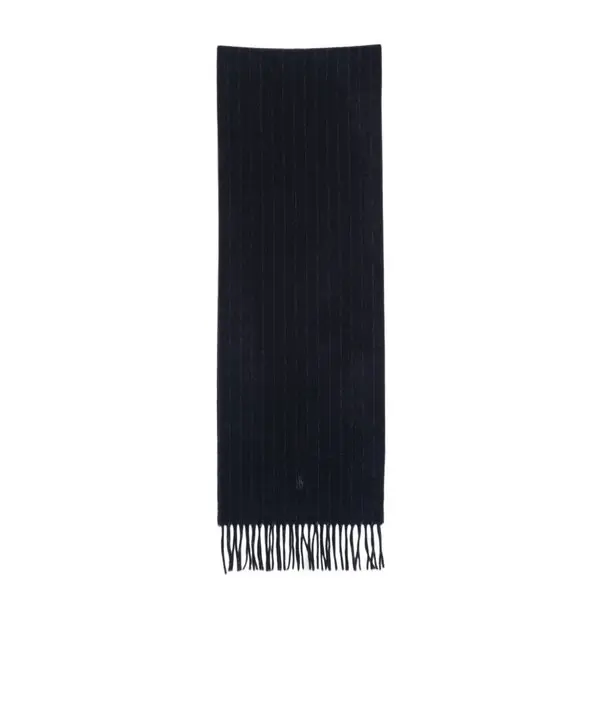 Polo Ralph Lauren Pinstripe-pattern Cashmere Scarf - Blue