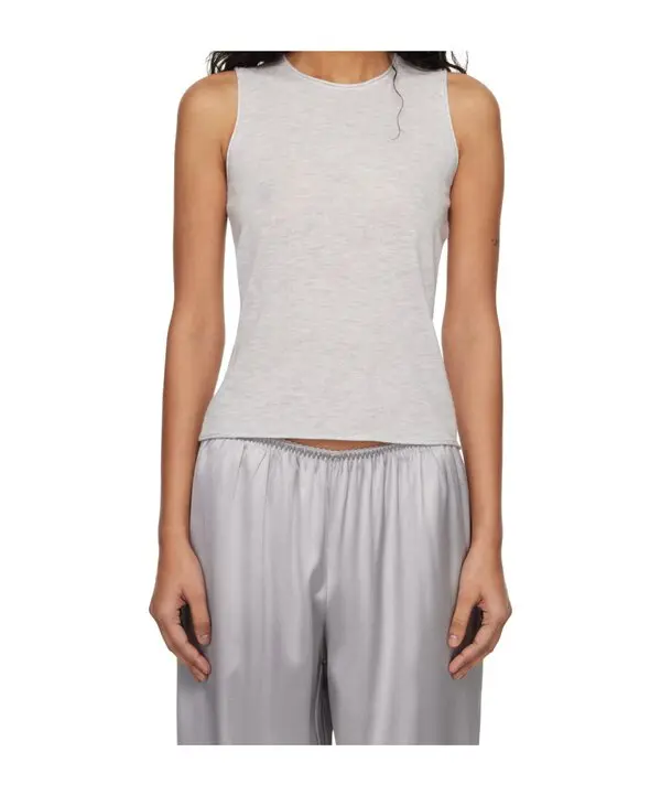 SKIMS Translucent Knitted Round-neck Pullover - Gray