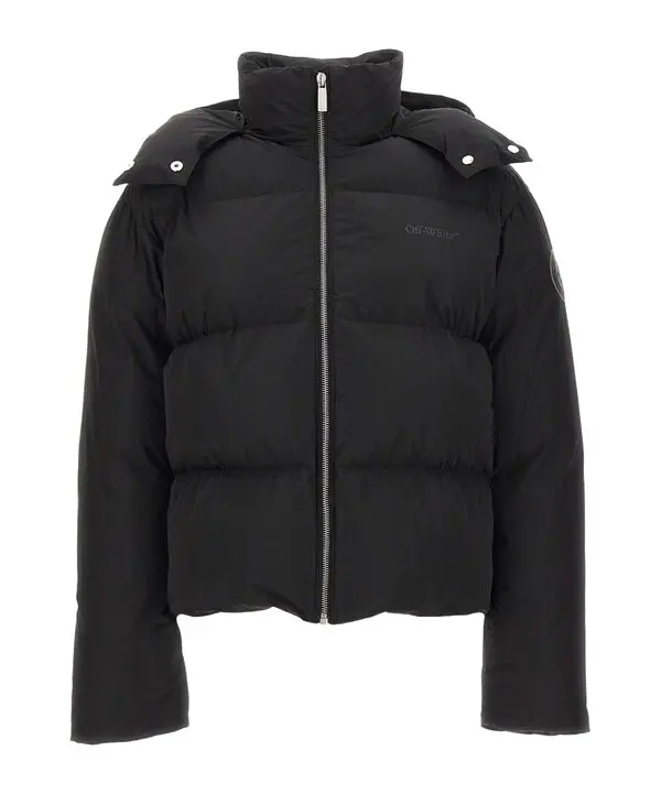 Off-White Zip-up High Neck Puffer Jacket