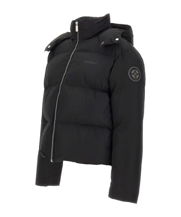 Off-White Zip-up High Neck Puffer Jacket