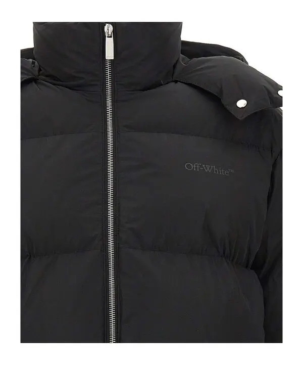 Off-White Zip-up High Neck Puffer Jacket