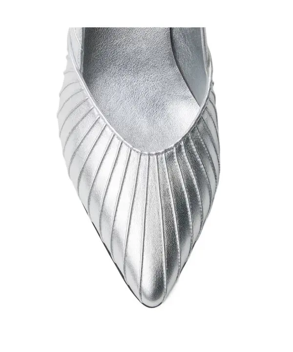 Versace Metallic Nappa Pumps 90 Mm - Silver