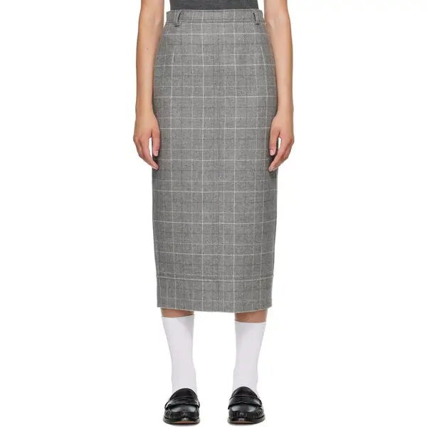 Thom Browne High-waisted Plaid Flannel Skirt