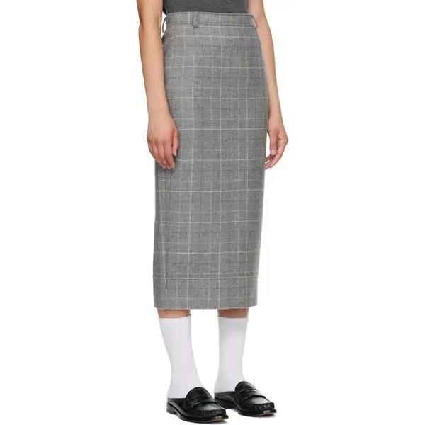 Thom Browne High-waisted Plaid Flannel Skirt