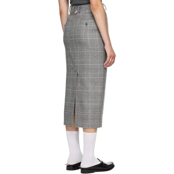 Thom Browne High-waisted Plaid Flannel Skirt