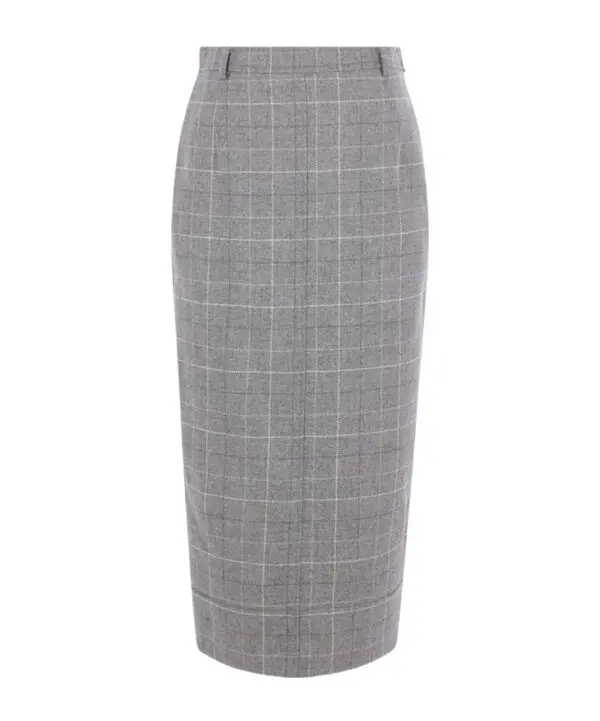 Thom Browne High-waisted Plaid Flannel Skirt - Medium Gray