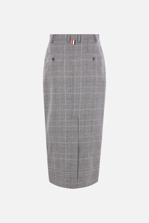 Thom Browne High-waisted Plaid Flannel Skirt - Medium Gray
