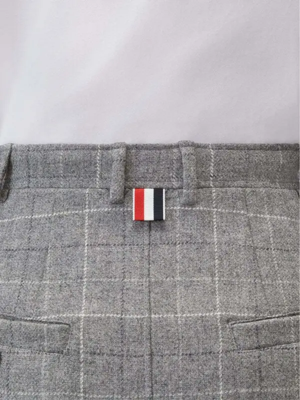 Thom Browne High-waisted Plaid Flannel Skirt - Medium Gray