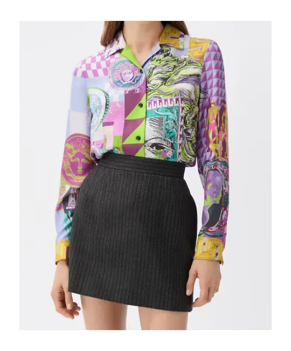 Versace Printed Silk Twill Shirt