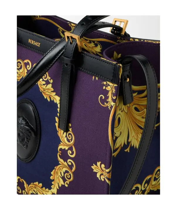 Versace Riviere Printed Canvas Tote - Multi-color