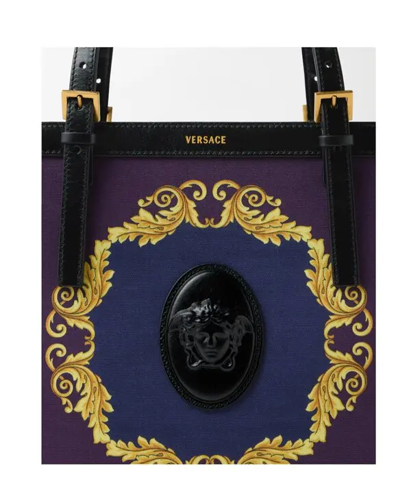 Versace Riviere Printed Canvas Tote - Multi-color