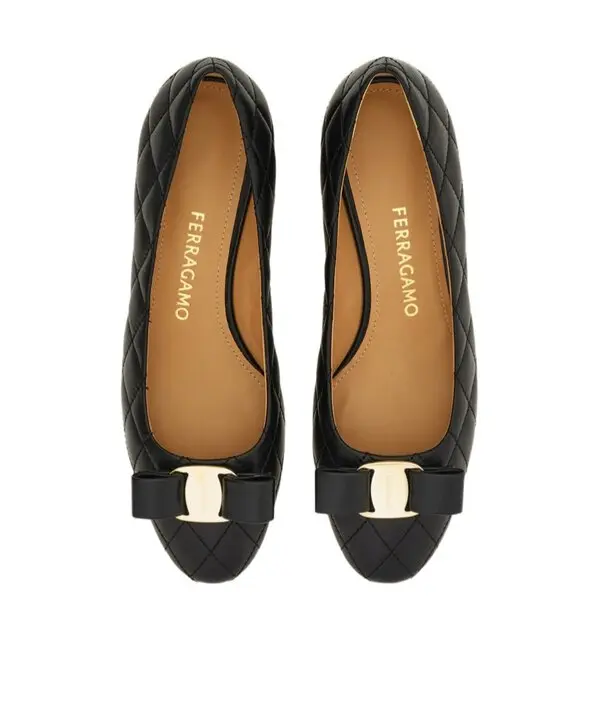FERRAGAMO Quilted Vara Bow Pump