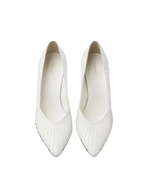 Versace Leather Pumps 90 Mm - White
