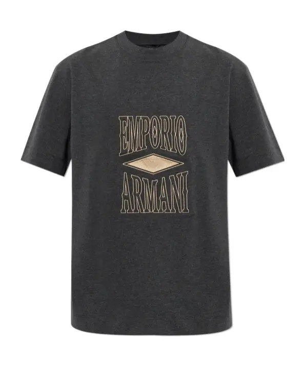 Emporio Armani T-shirt With Embroidered Logo - Grey