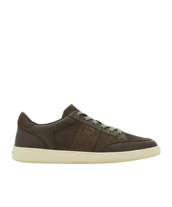 FERRAGAMO Vintage-inspired Leather And Suede Sneakers
