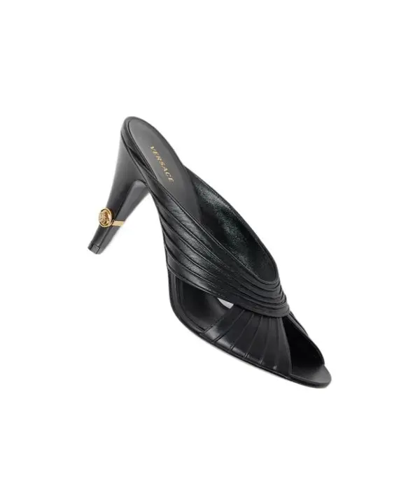 Versace Nappa Mules 90 Mm - Black