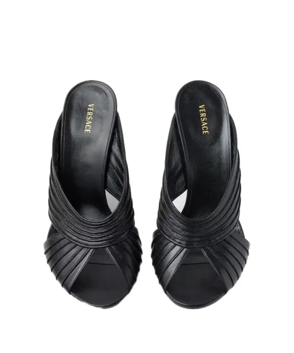 Versace Nappa Mules 90 Mm - Black