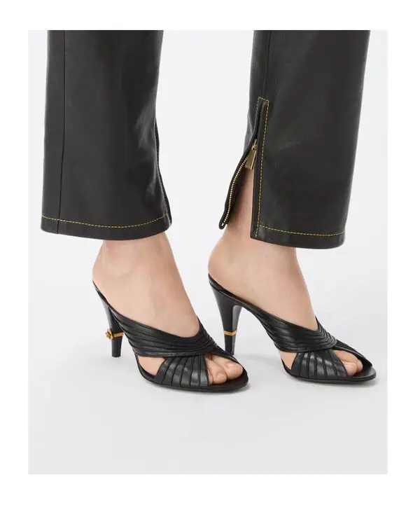 Versace Nappa Mules 90 Mm - Black