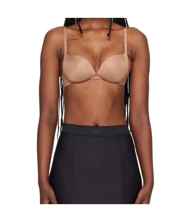 SKIMS Elastic Nylon Satin Bra - Brown