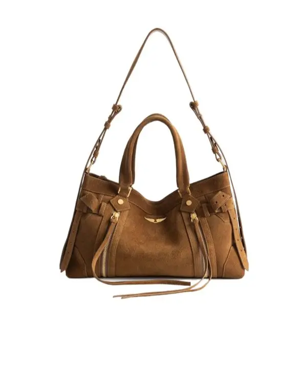 Zadig&Voltaire Madison Mini Suede Bag - Cognac