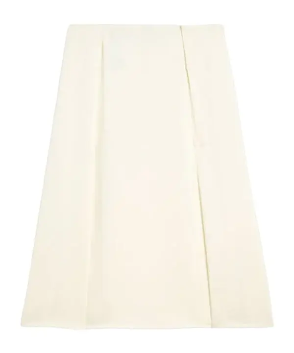 JIL SANDER Envers Satin Pleated Skirt - Cornsilk