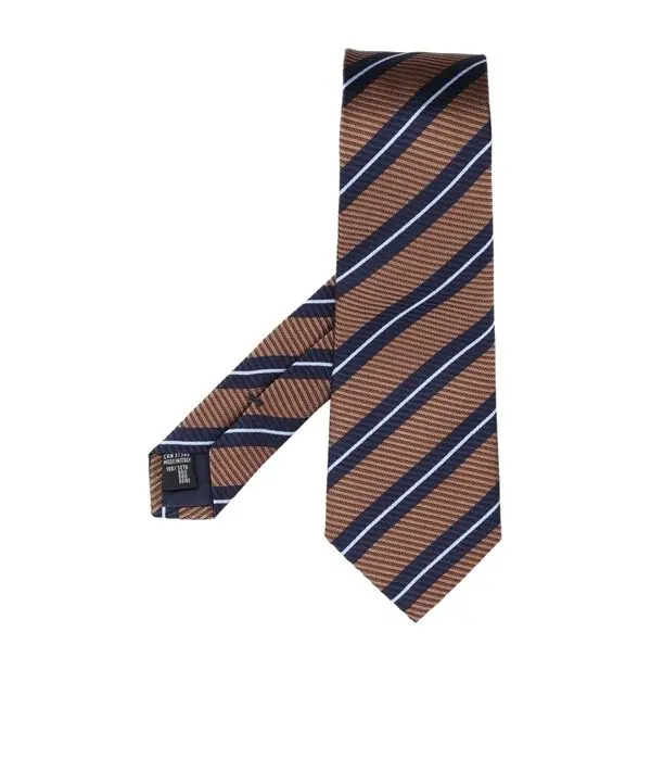 Giorgio Armani Woven Silk Neck Tie - Beige