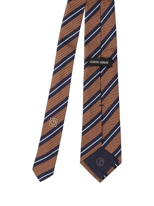 Giorgio Armani Woven Silk Neck Tie - Beige