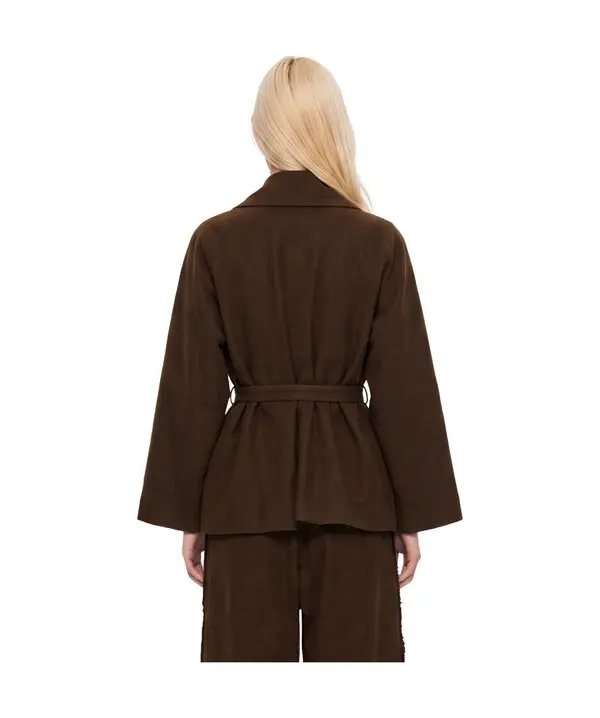 UMA WANG Casual Lace-up Jacket - Dark Brown